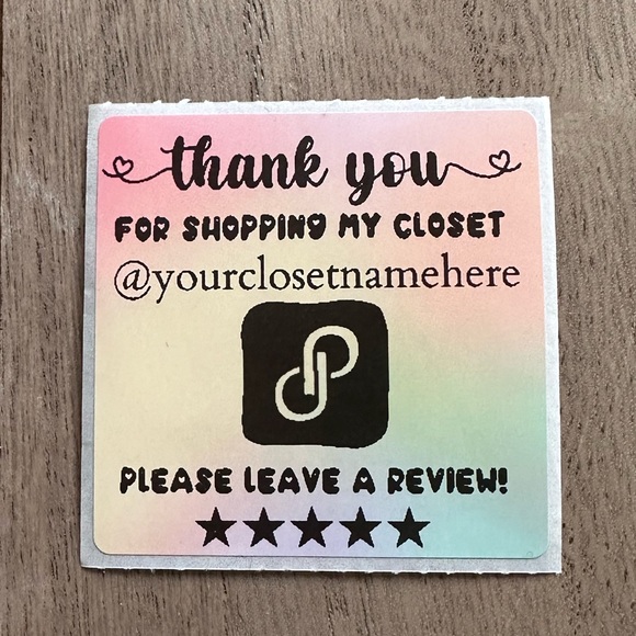 Office | 10 Customized Poshmark Thank You Stickers Closet Name Will Be ...